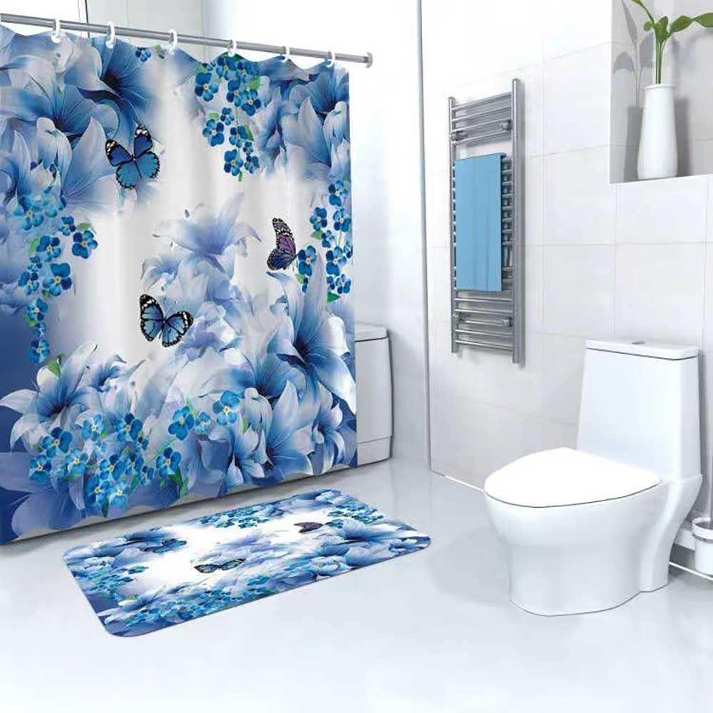 Mould Proof Shower Curtain Free Bathmat Easylife