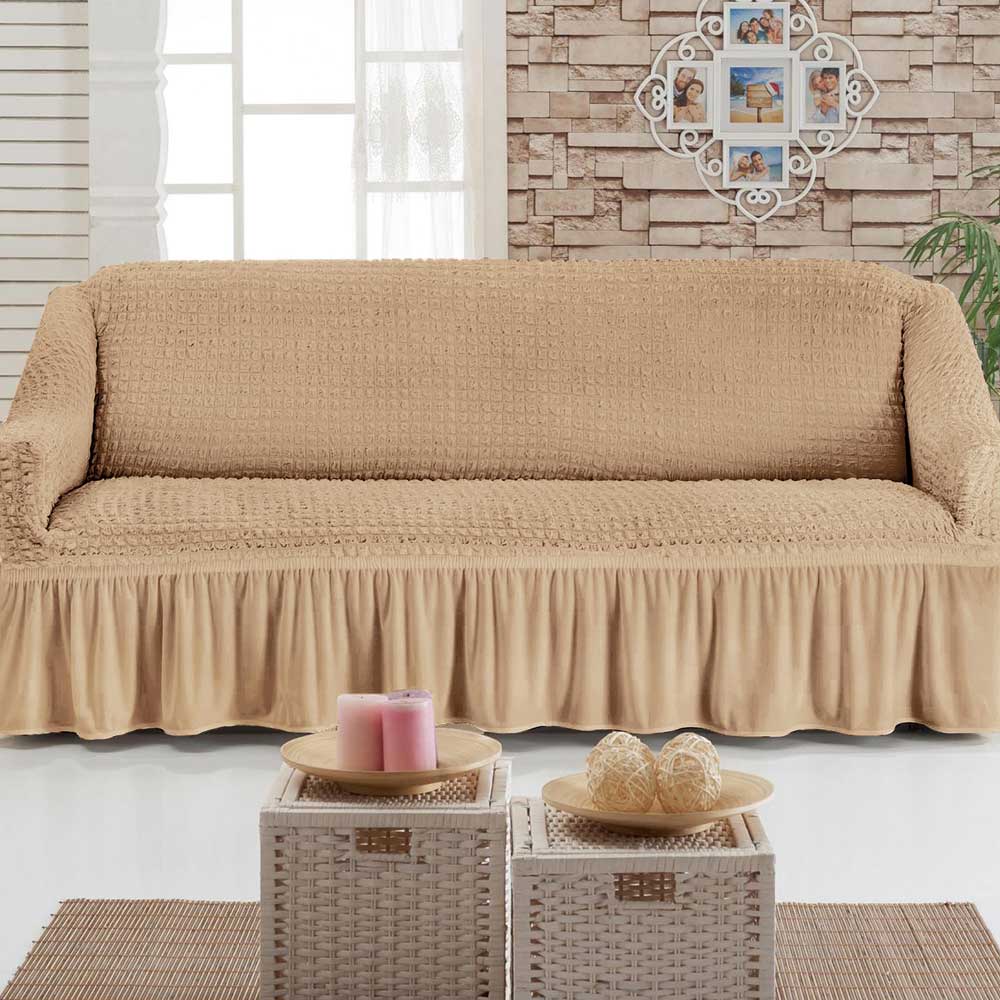 Stretch-To-Fit Furniture Covers With Valance | Easylife
